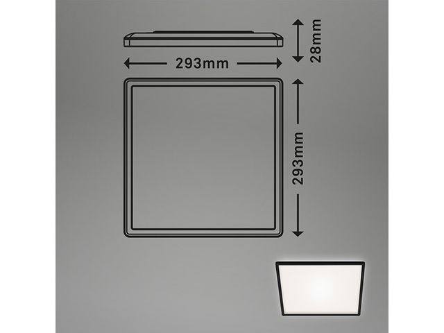 Panel LED, 18W, 2400lm, 4000K, 293x293x28mm, černá | UNI HOBBY ...