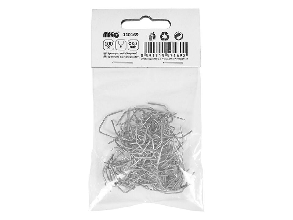 Spony pro svářečku plastů (V) 0,8 mm - 100 ks | UNI HOBBY - rozumíme ...