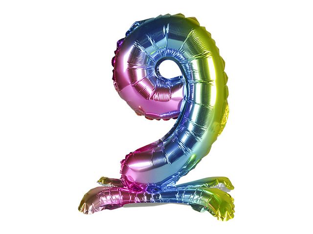 Balón foliový číslo 9, duhový | UNI HOBBY - rozumíme českým kutilům