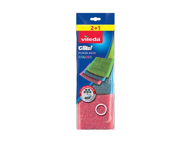 Drátěnka 2+1 ks Vileda Power Inox Colors | UNI HOBBY - rozumíme českým ...