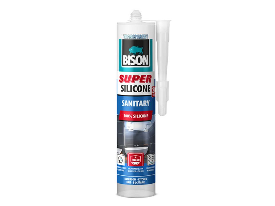 Tmel Bison Super Silicone Sanitary, acetátový transparentní, 280 ml ...